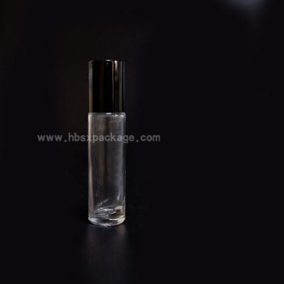 China 10ml roll-on perfume bottle 10ml Amber glass roll on bottle with metal rollerball for sale