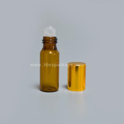 China Roll-on perfume bottle 4ml glass roll on bottle with metal roller ball for sale