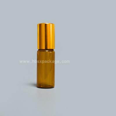 China Glass roll-on perfume bottle with screw cap and metal ball for hot stamping glass roll on bottle for fragrance oil for sale
