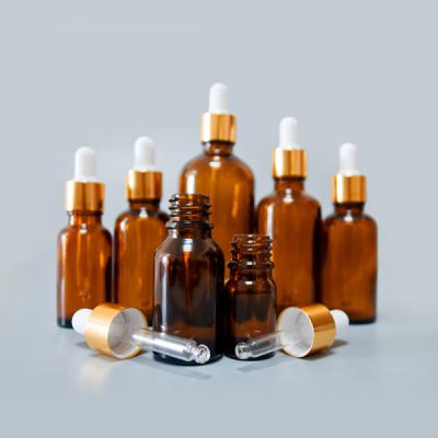 China 30ml 60ml 120ml Amber Clear Color Boston Round Glass Bottle Essential Oil Bottles for sale