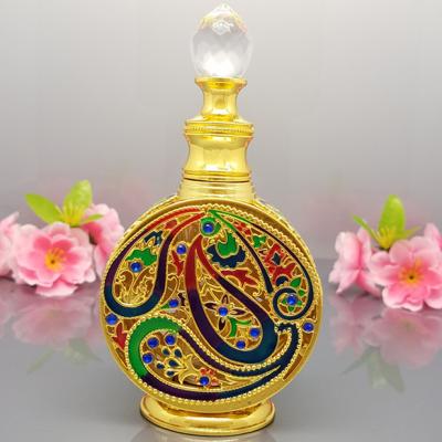 China 2017 New design 12mL crystal and metal top gear essential oil bottle from Hebei Shengxiang for sale