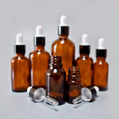China 120ml child proof dropper plastic aluminium cap amber essential oil glass bottle from Shengxiang for sale