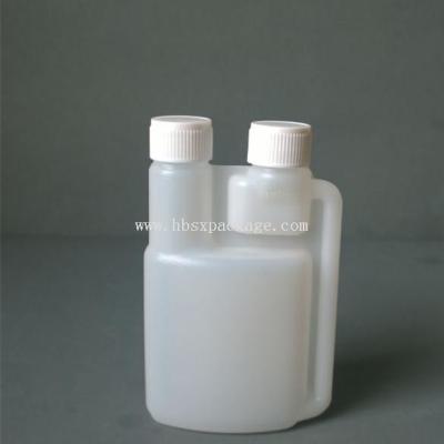 China 1L Twin Neck Measuring Plastic Dosing Bottle with tamper-proof cap wholesale for sale