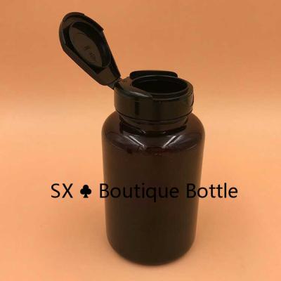 China 225ml Pharmaceutical Blue PET Plastic Health Care Medical Pill Bottle flip cap for sale