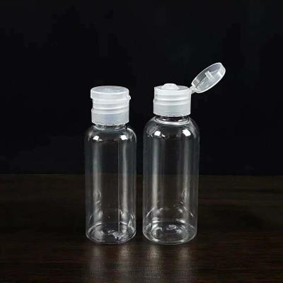 China 2020 HOT 60ml 2 oz clear hand washing pet plastic bottles with flip cap ABHR. for sale