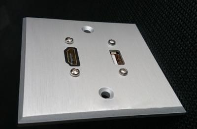 China HDMI & USB Aluminum Alloy Wall Plate , Electrical Wall Socket For Hotel / Home for sale