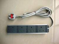 China Black UK 4 Socket Rack Mount Power Distribution Unit - 3250W 15A Capacity with BS1363 Certification for sale