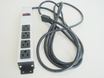 China Waterproof Rack Mount PDU Power Strip 4 Way , Multi Port Extension Cord Heavy Duty for sale