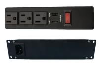 China 3 Socket Power Strip with Dual USB Charger 5V 2.1A 10A Output Aluminum Alloy Desktop PDU for sale