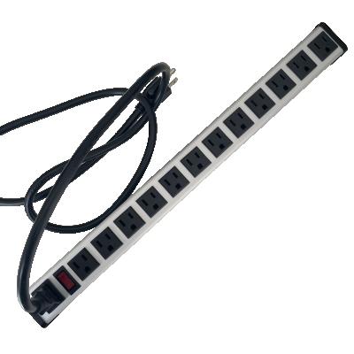 China 12 Way US Outlet Power Strip with IEC Input C14,Metal Power Bar with C13,NEMA Plug Power Cord for sale