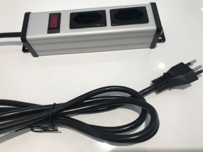 China 2 Way Brazil Multi Socket Extension Cord With Switch for sale