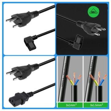 China Computer AC Power Cord 3pin American Standard Plug with IEC C13 Female Plug Power Extension Cable for sale