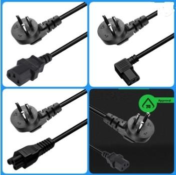 China 6ft Cable Wire Harness , 3 Prong Pin Ac Power Cord Cable For PC Desktop Computer for sale