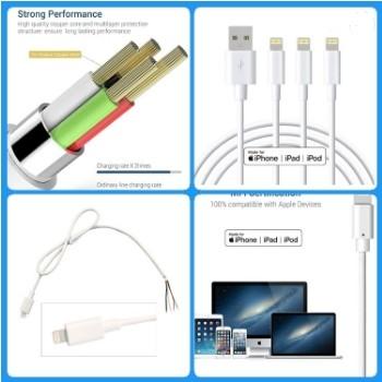 China White MFi Data Transfer USB Phone Charging Cable for sale