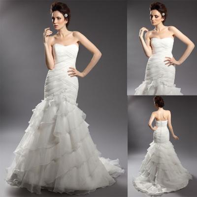 Cina Vestito da sposa pieghettato senza maniche in vendita