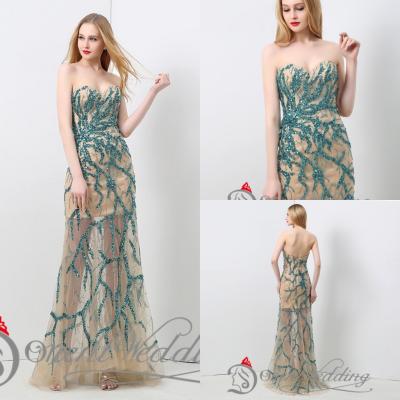 China Sexy Tulle Mermaid Womens Evening Dresses Bling Beading Crystal Party Dress for sale