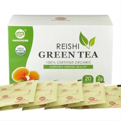 中国 霊芝のティーバッグ箱のパッケージが付いている商標の緑の霊芝のきのこの茶 販売のため