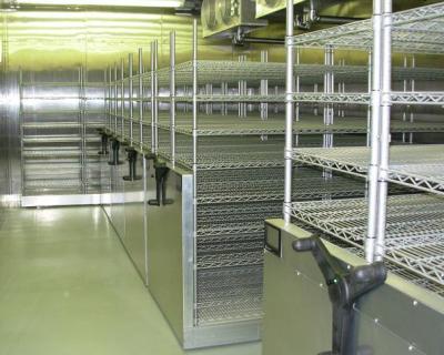 China Custom Made High Density Storage System , Sliding Wire Shelving With Floor Track for sale
