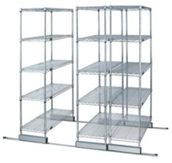 China High Density Compact Floor Track Double Deep Sliding Wire Storage Racks Solutions for sale