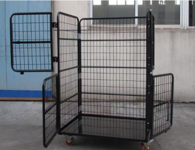 China Anti - Theft Lockable Collapsible Wire Container with Latch for Padlocks for sale