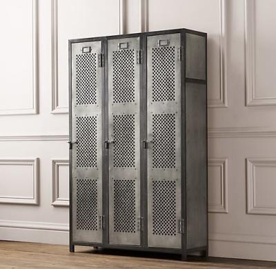 China Perforated Athletic Heavy Duty Metal Storage Cabinet Lockers With Recessed Handle for sale