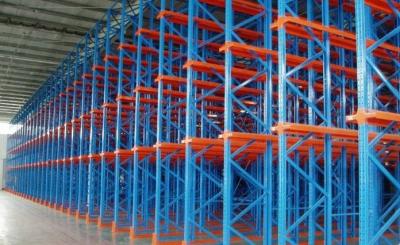 China Mixed Color Red and Blue Double Deep Reach Pallet Rack 5 to 8 Layers for sale