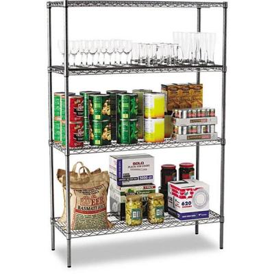 China Basic 4 - Layer Kitchen Storage Racks /  Black Wire Shelving Unit 42" W X 18" D X 60" H for sale