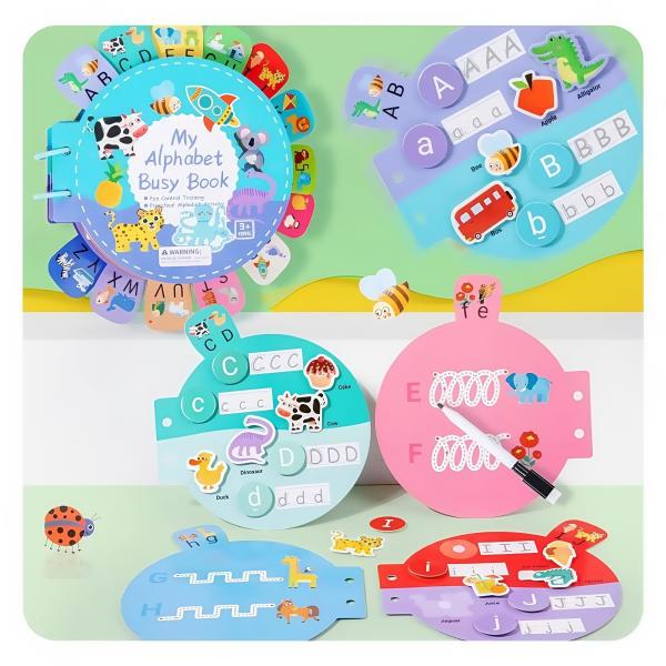 Quality Montessori Educational Toys Creative Alphabetic Cognition Pen Control Training Busy Book Toys for Kids Boys Girls for sale