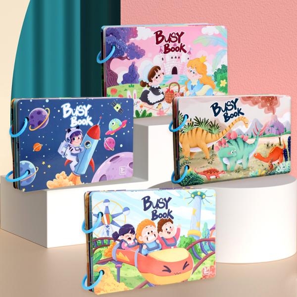 Quality Montessori Baby Enlightenment Educational Busy Book Sticker Book Toy Cross for sale