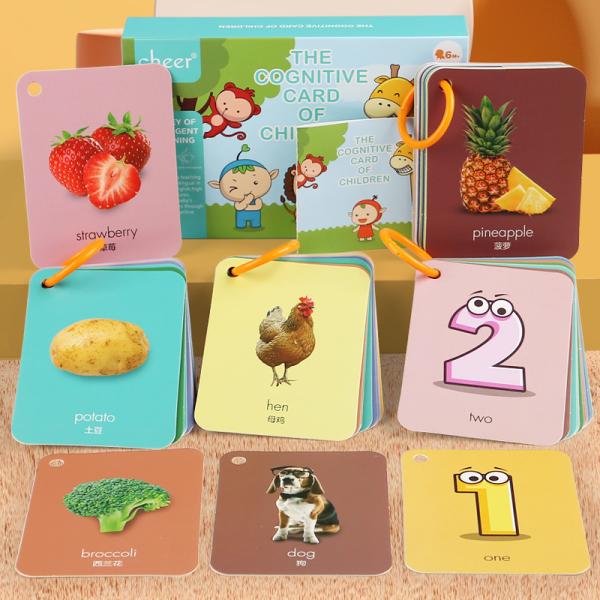 Quality Custom Printing Child Learning Flash Cards Children Baby English Alphabet Kids Cognitive Cards Early Educational for Toddler for sale
