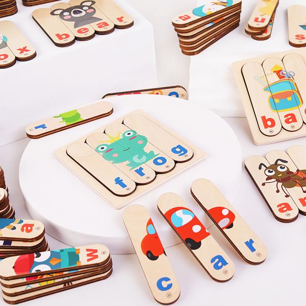 Quality English Letter Matching Spelling Word Games Puzzle Educational Toys for Children for sale