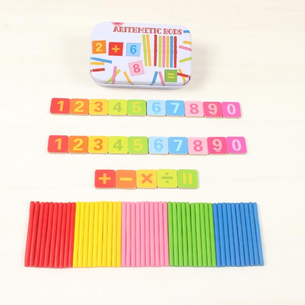 Quality Wooden Counting Sticks Preschool Math Training Intelligence Teaching Calculation Baby Toy Montessori Educational Toy for sale