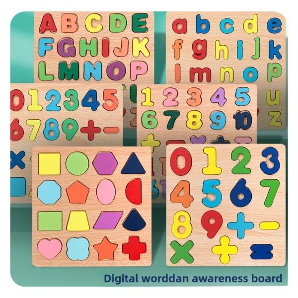 Quality Educational Toys 26 Letter Number Recognize Colorful Alphabet Wooden Panel for sale