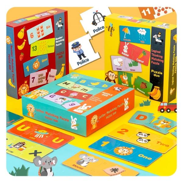 Quality Educational Toy Intelligence Letters/traffic Cognition Puzzle Wooden Numbers Matching Puzzle for sale