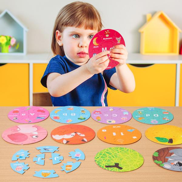 Quality Children's Letters Animal Paper Double-sided Puzzle Early Education Puzzle Toys for sale