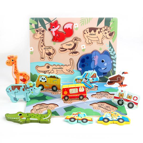 Quality Wholesale Three-dimensional Buckle Scene Puzzle Oem Odm Kids Early Learning for sale
