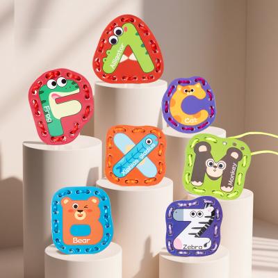 China Double Sided Sewing Cards Imagination Development Lacing Toys Games for Children for sale