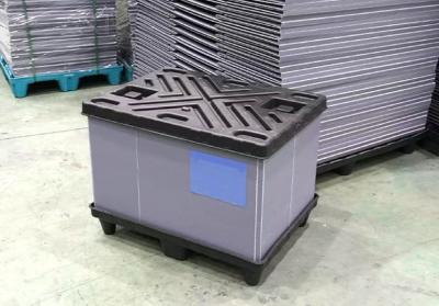 Cina Casella di pallet in plastica di foglio ondulato in PP con coperchio e base in vendita