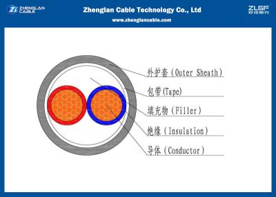 China 0.6/1KV Low Voltage 2 cores Power Cable (Unarmoured) , PVC Insulated Cable （CU/PVC/XLPE/LSZH/NYY/N2XY/N2XY） for sale