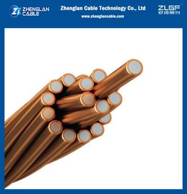 China CCS Copper Clad Steel Strand Bare Conductor 9AWG 2.91mm 40% Conductivity ASTM B 228 for sale