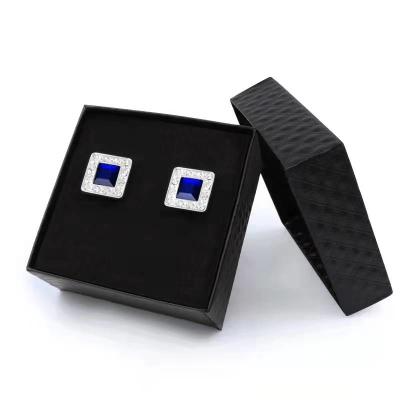 Cina Le camice degli uomini di Diamond Cufflinks Blue Color Fo del quadrato del metallo uniscono in lega il materiale di rame in vendita