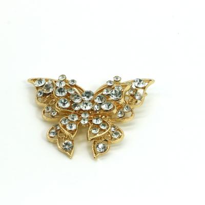 Cina Fashion Gold Butterfly Brooch , Diamond Butterfly Pin 5cm×5.5cm Size in vendita