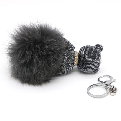 Cina la chiave Ring Silver Reflective Cloth Material della bambola dell'orso 3D ha riempito la dimensione del cotone 13cm in vendita
