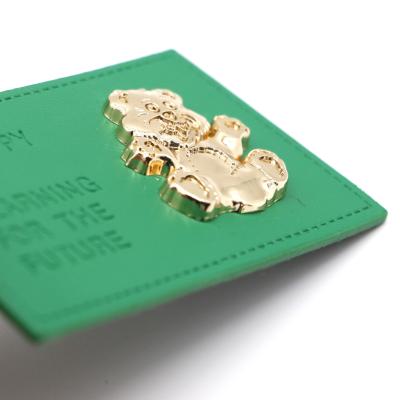 Cina ODM dell'OEM di colore dell'oro di Grenn dei jeans di Logo Leather Patches For Clothes del metallo in vendita