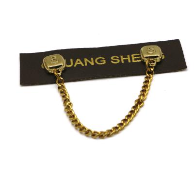 Cina Logo Patches For Clothes di cuoio su ordinazione di doratura con la Catena 7.5cm×2cm del metallo dell'oro in vendita