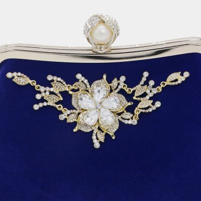 Cina Borsa frizione da sera blu nera in velluto OEM ODM per rossetti cosmetici in vendita
