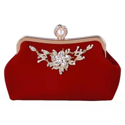 Cina La pochette blu di sera della pelle scamosciata ha intarsiato Crystal Diamond 23cm×12cm×10cm in vendita