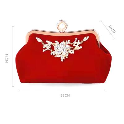 Cina La pochette blu di sera della pelle scamosciata ha intarsiato Crystal Diamond 23cm×12cm×10cm in vendita