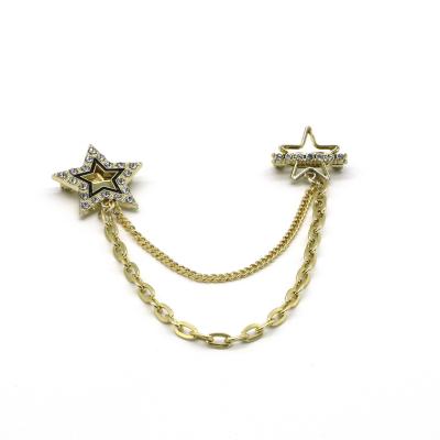 Cina Collare vuoto Pin Chain Pentagonal Stars Inlaid Crystal Diamond della camicia in vendita