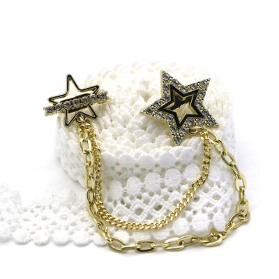 Cina Collare vuoto Pin Chain Pentagonal Stars Inlaid Crystal Diamond della camicia in vendita